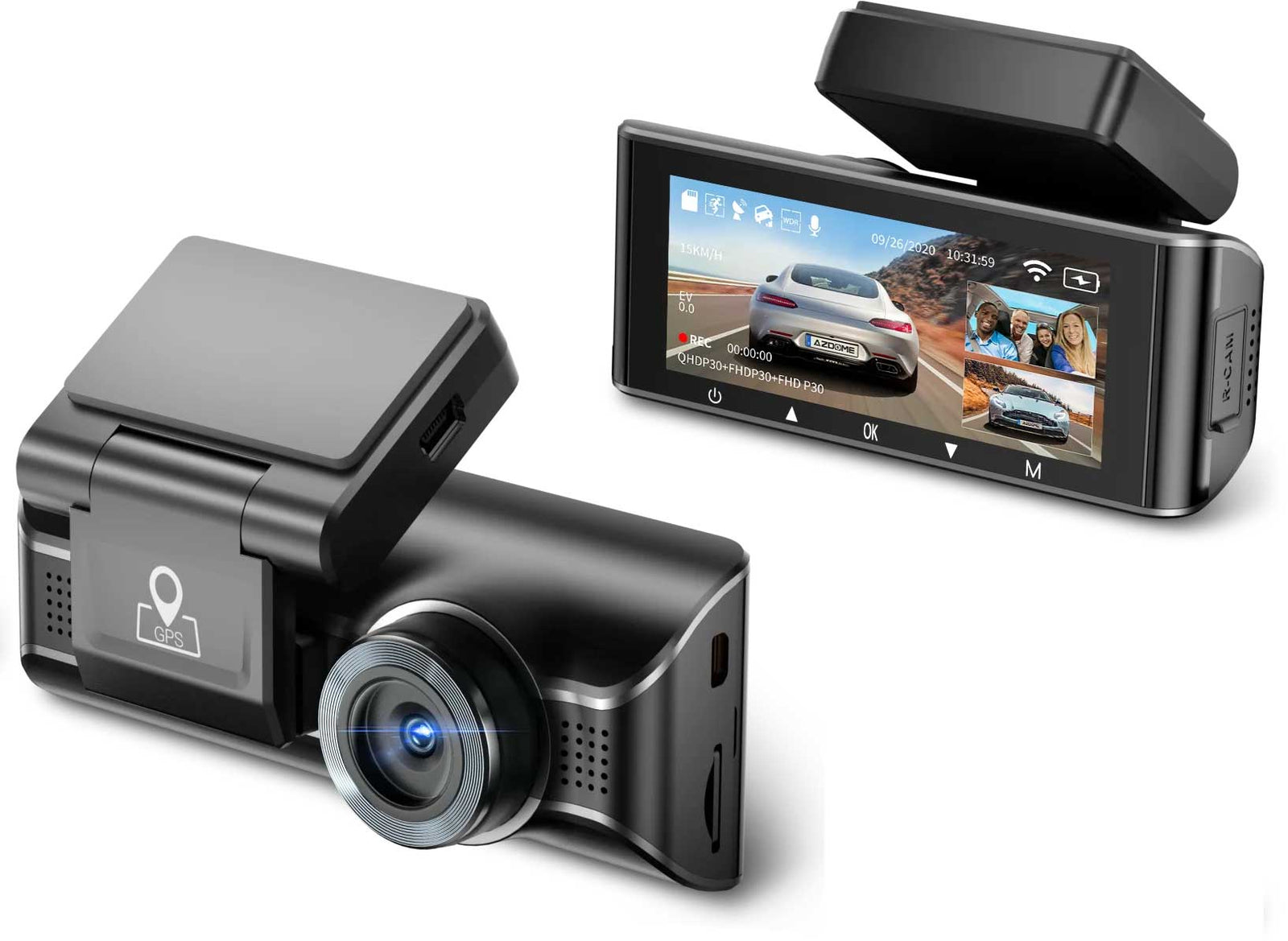 AZDome M770 Pro 2CH 4K Wifi GPS 64gb dashcam
